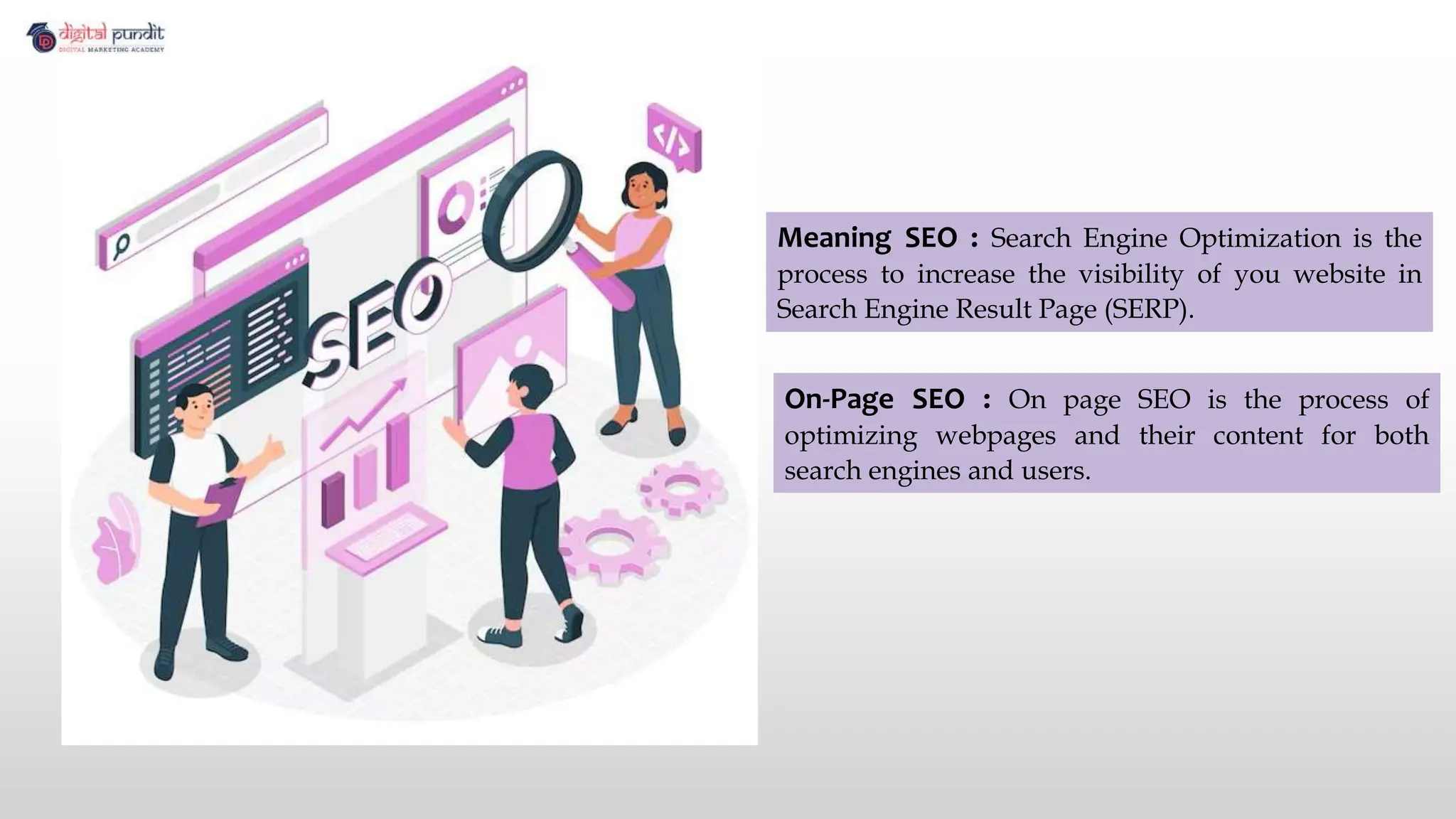 Meaning of On page SEO & its process in detail. | PPT