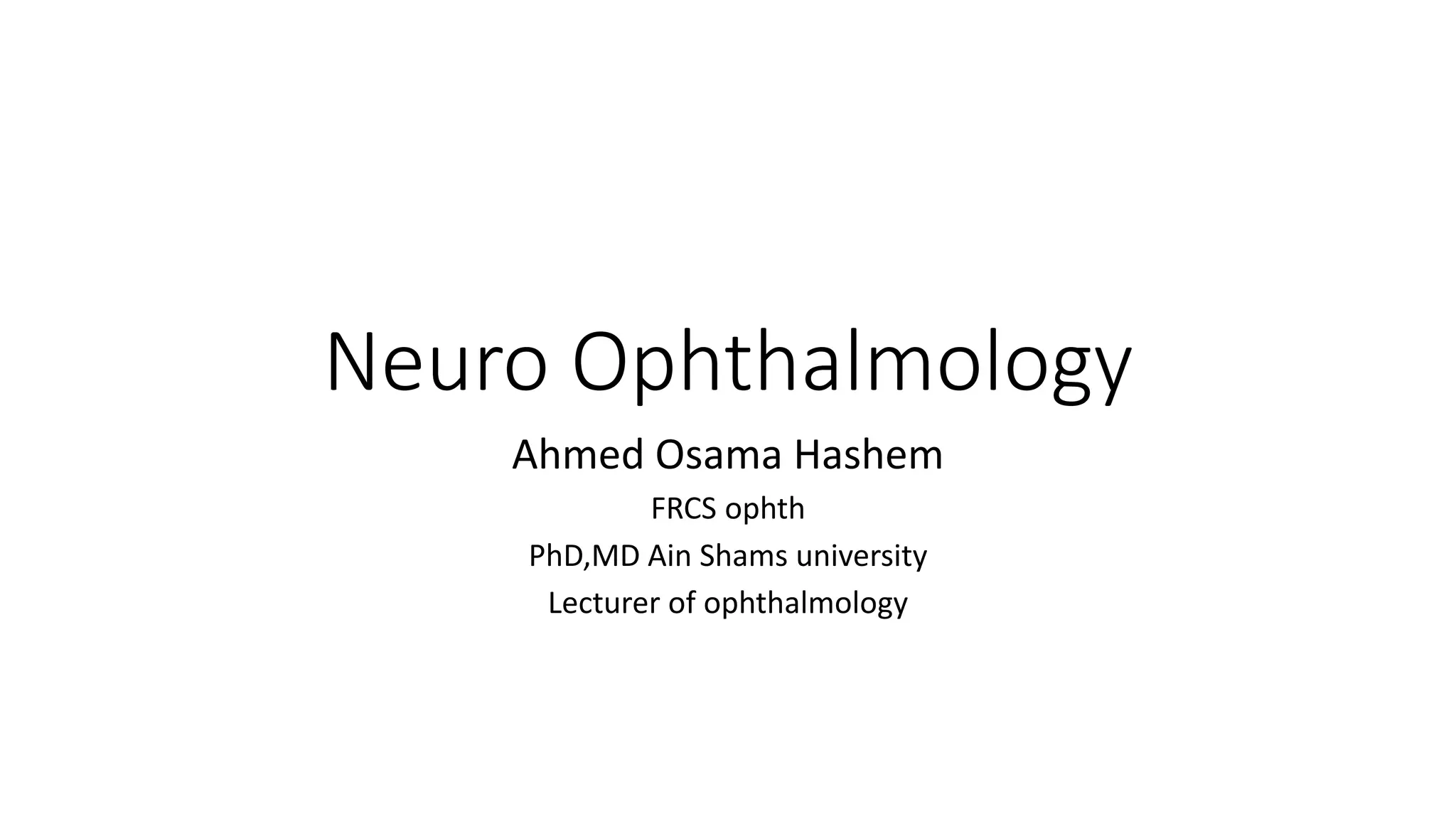 Optic Nerve and pupil tutorial | PPT