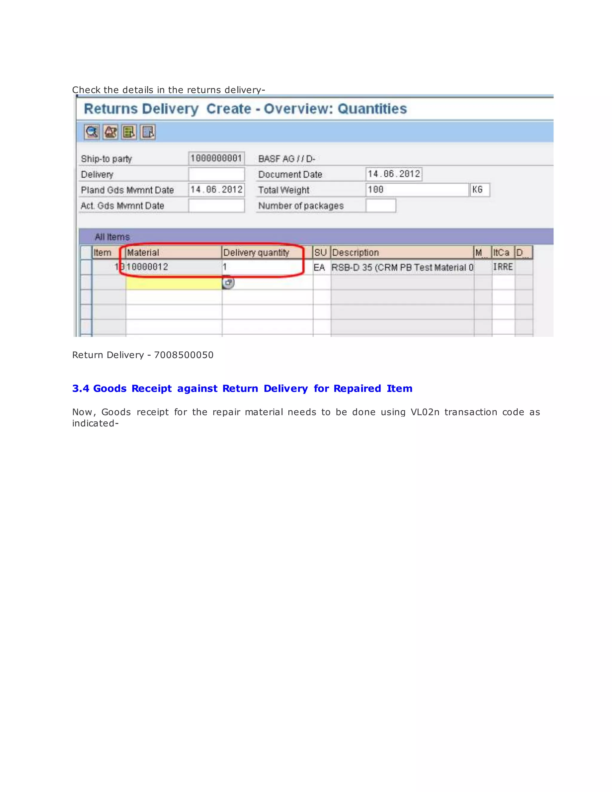 On receiving customer complaint or return component for repair process | PDF
