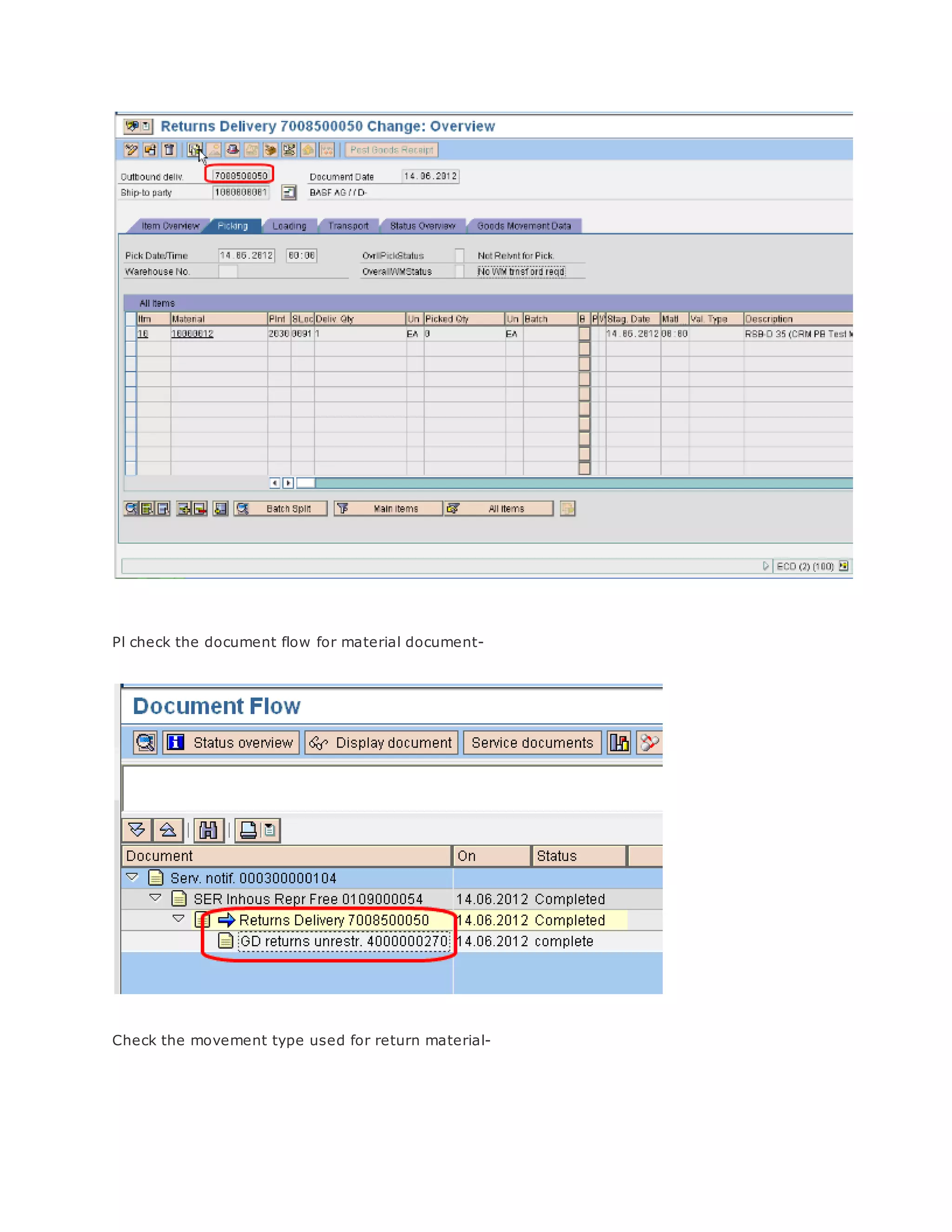 On receiving customer complaint or return component for repair process ...