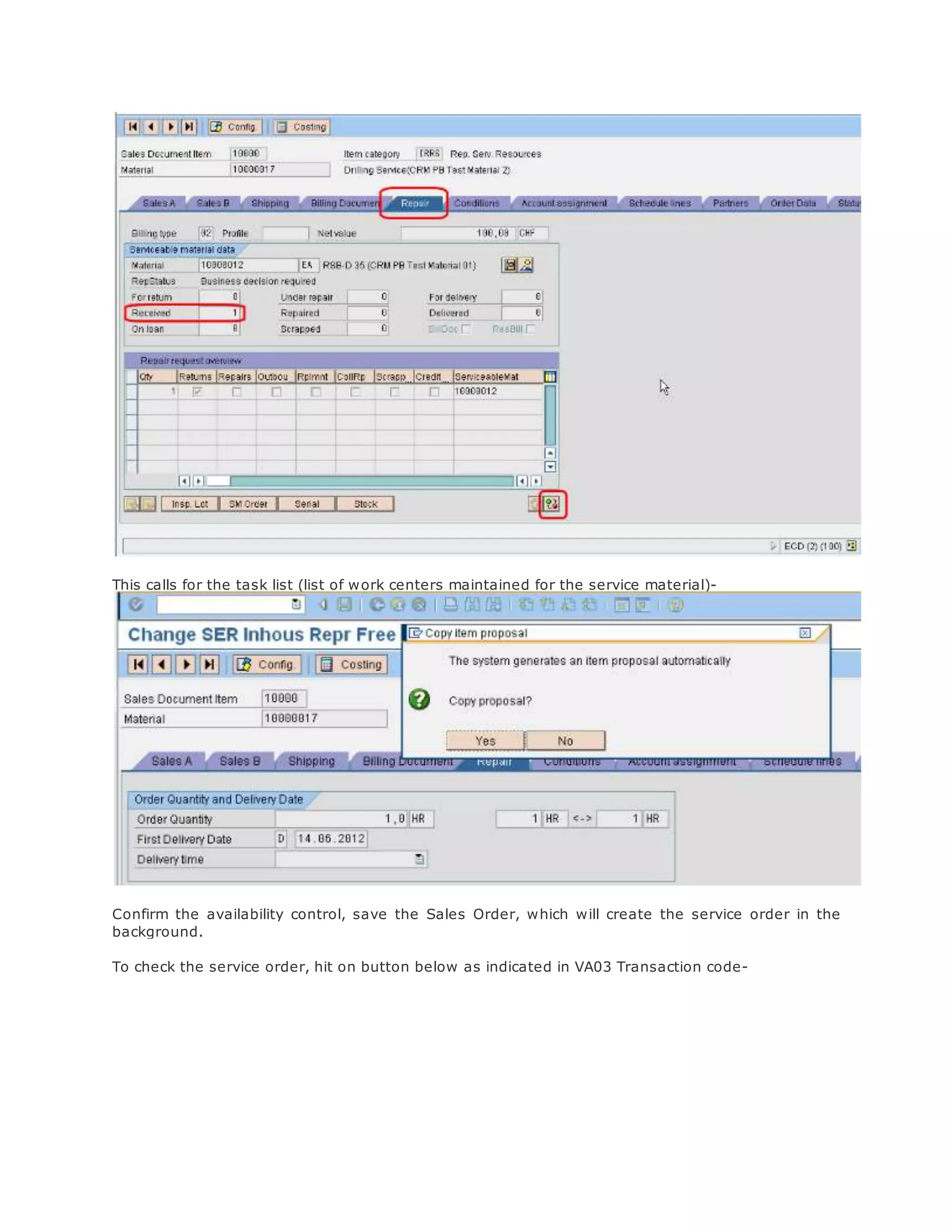 On receiving customer complaint or return component for repair process | PDF
