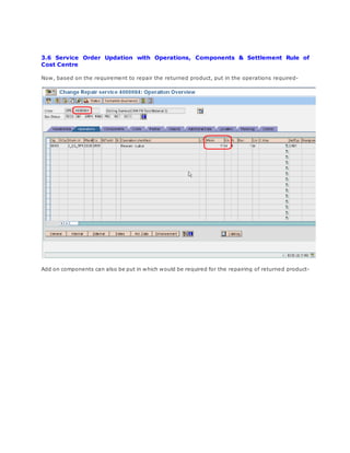 On receiving customer complaint or return component for repair process ...