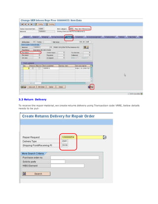 On receiving customer complaint or return component for repair process ...