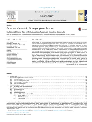 On recent advances in pv output power forecast | PDF