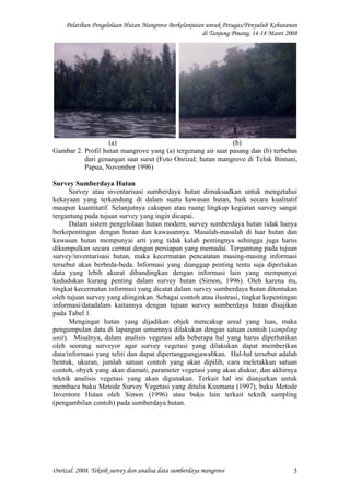 Onrizal teknik-survey-dan-analisa-data-sumberdaya-mangrove | PDF