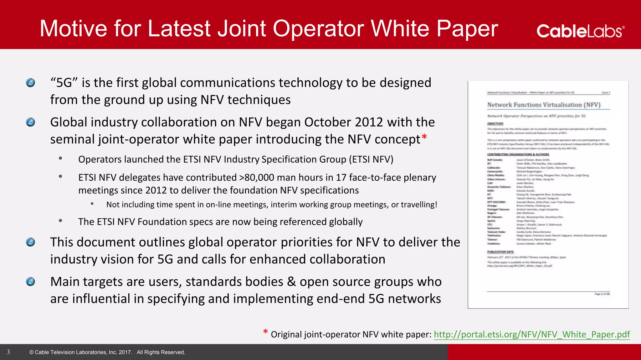 Enabling 5G with NFV: New Joint White Paper Outlining Network Operator ...
