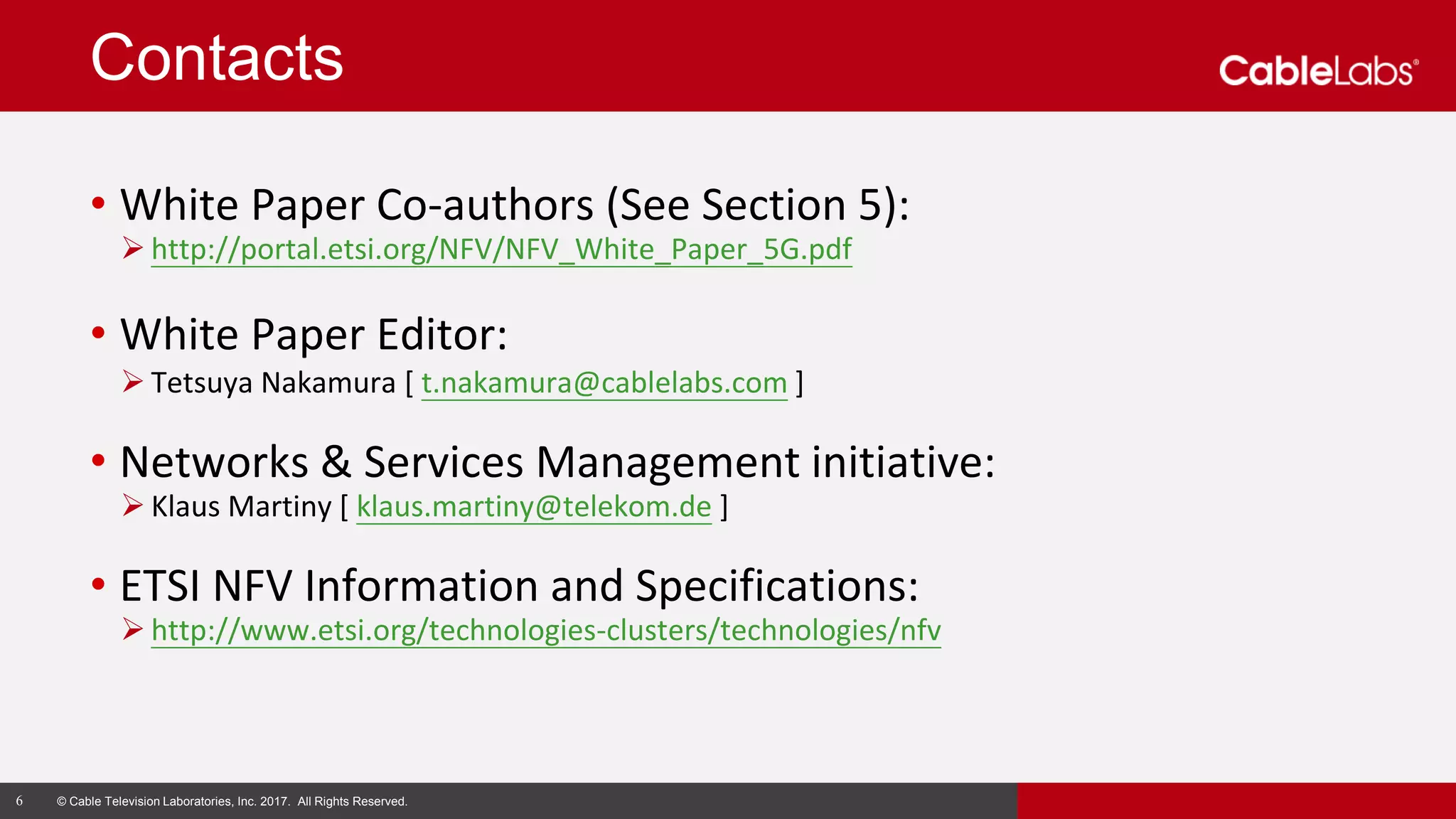 Enabling 5G with NFV: New Joint White Paper Outlining Network Operator ...