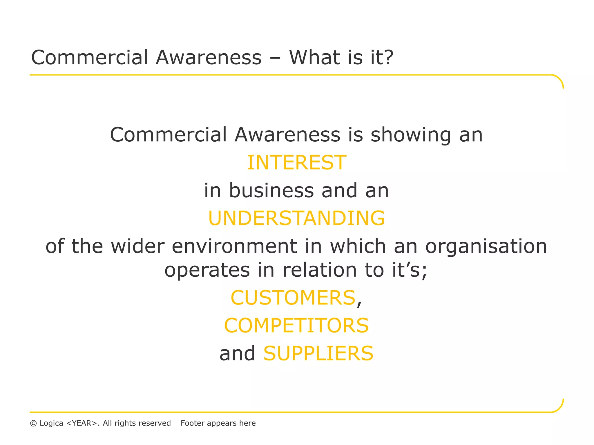 Commercial Awareness Presentation | PPTX