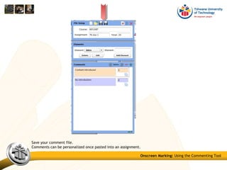 Onscreen marking: using the commenting tool | PPT