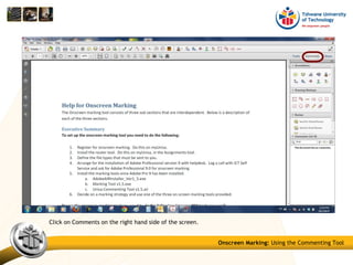 Onscreen marking: using the commenting tool | PPT