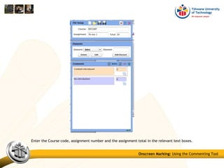 Onscreen marking: using the commenting tool | PPT