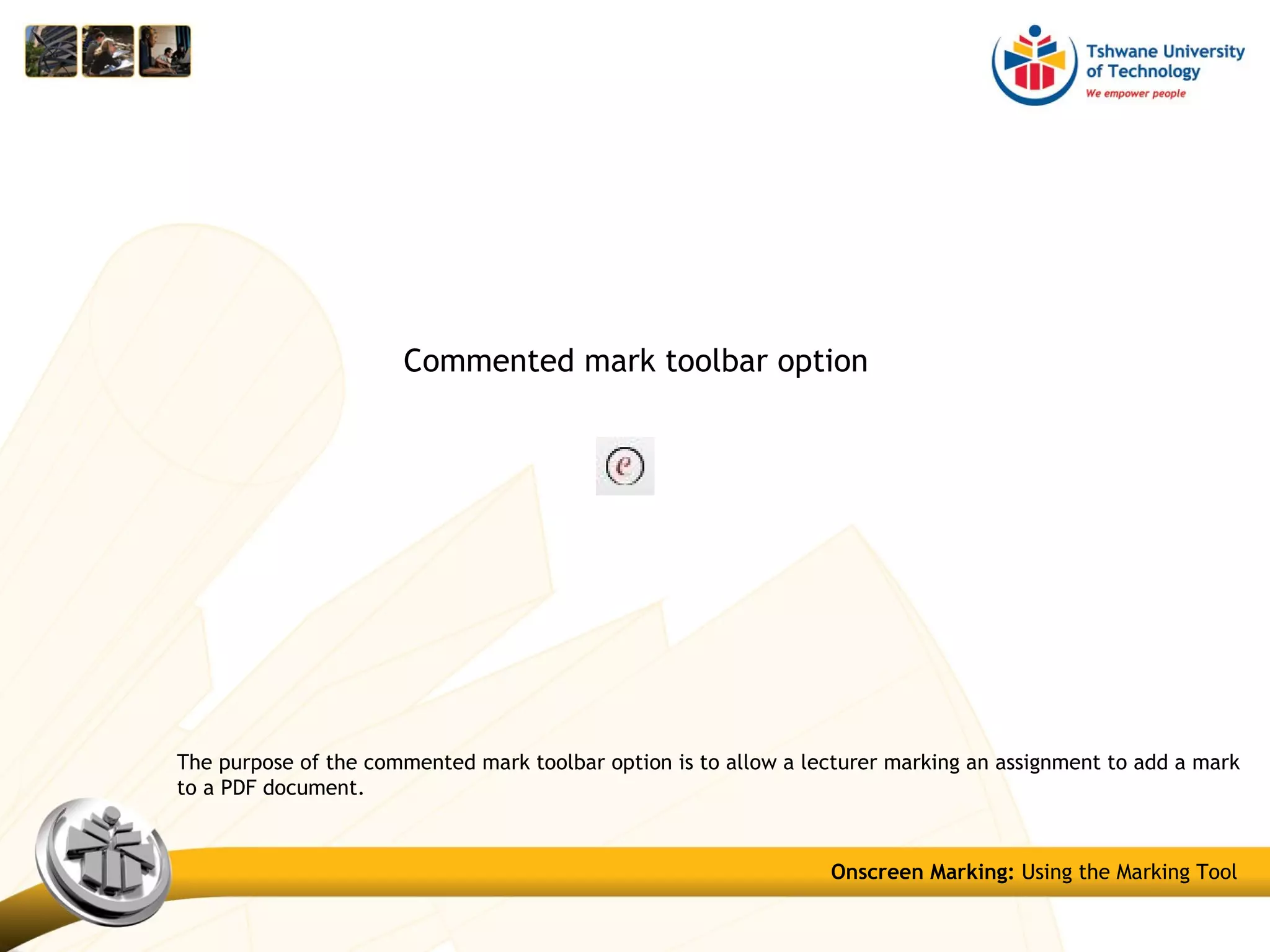 Onscreen marking: using the marking tool | PPT