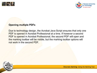 Onscreen marking: using the marking tool | PPT | Desktop Publishing | Computer Software and ...