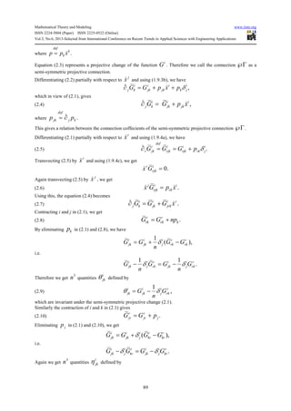 On semi symmetric projective connection | PDF