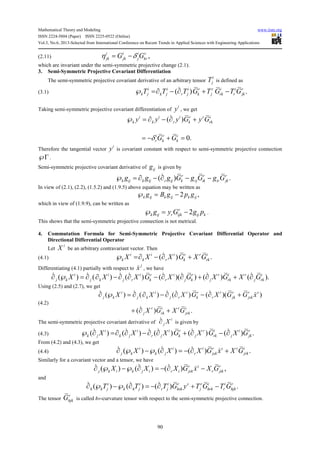 On semi symmetric projective connection | PDF