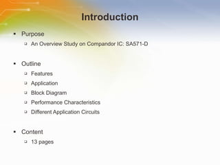 SA571 Compandors | PPT | Digital Audio | Computer Software and Applications