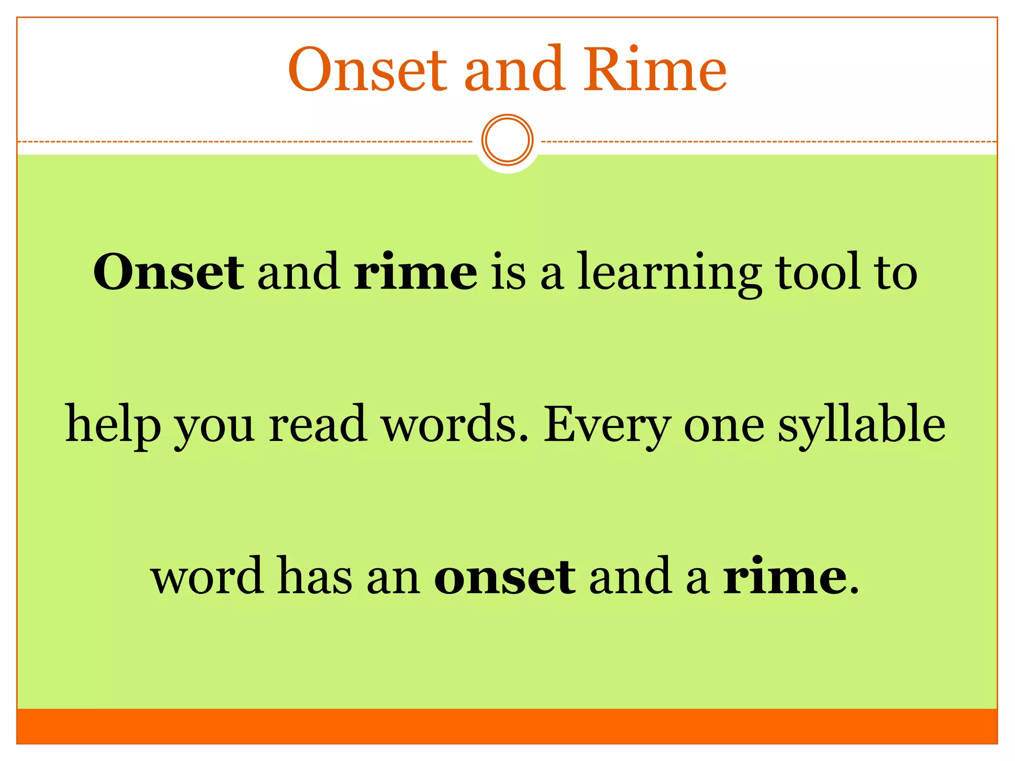 Onset and Rime | PPTX