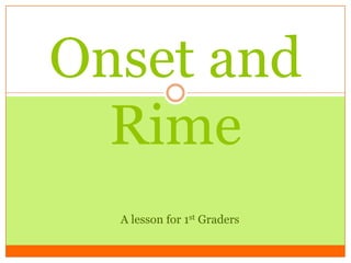 Onset and Rime | PPTX