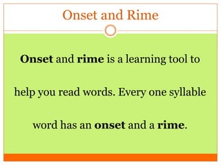 Onset and Rime | PPTX
