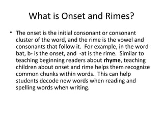 Onset and rime powerpoint | PPT