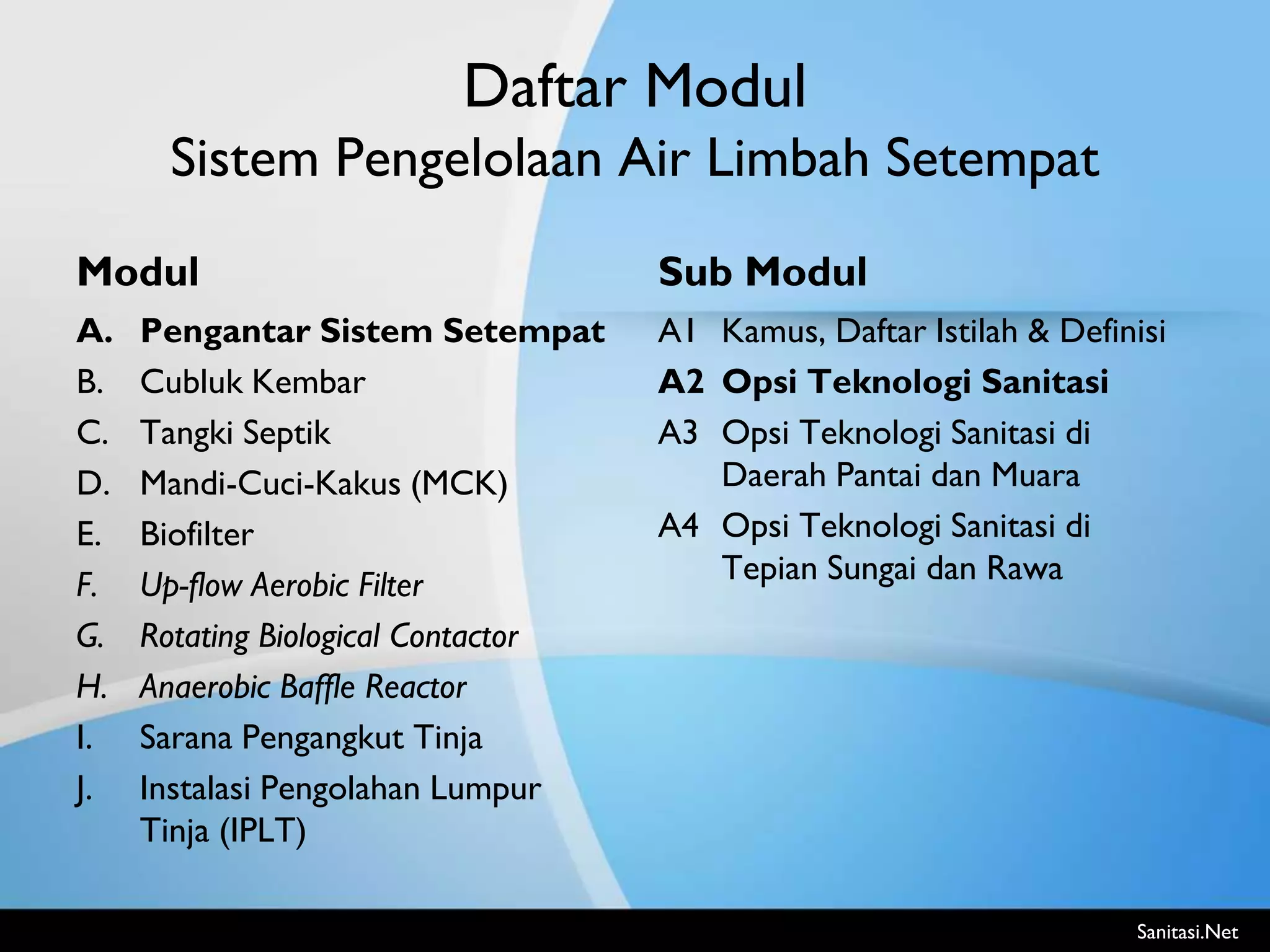 Sistem Pengelolaan Air Limbah Sistem Setempat - Opsi Teknologi Sanitasi ...