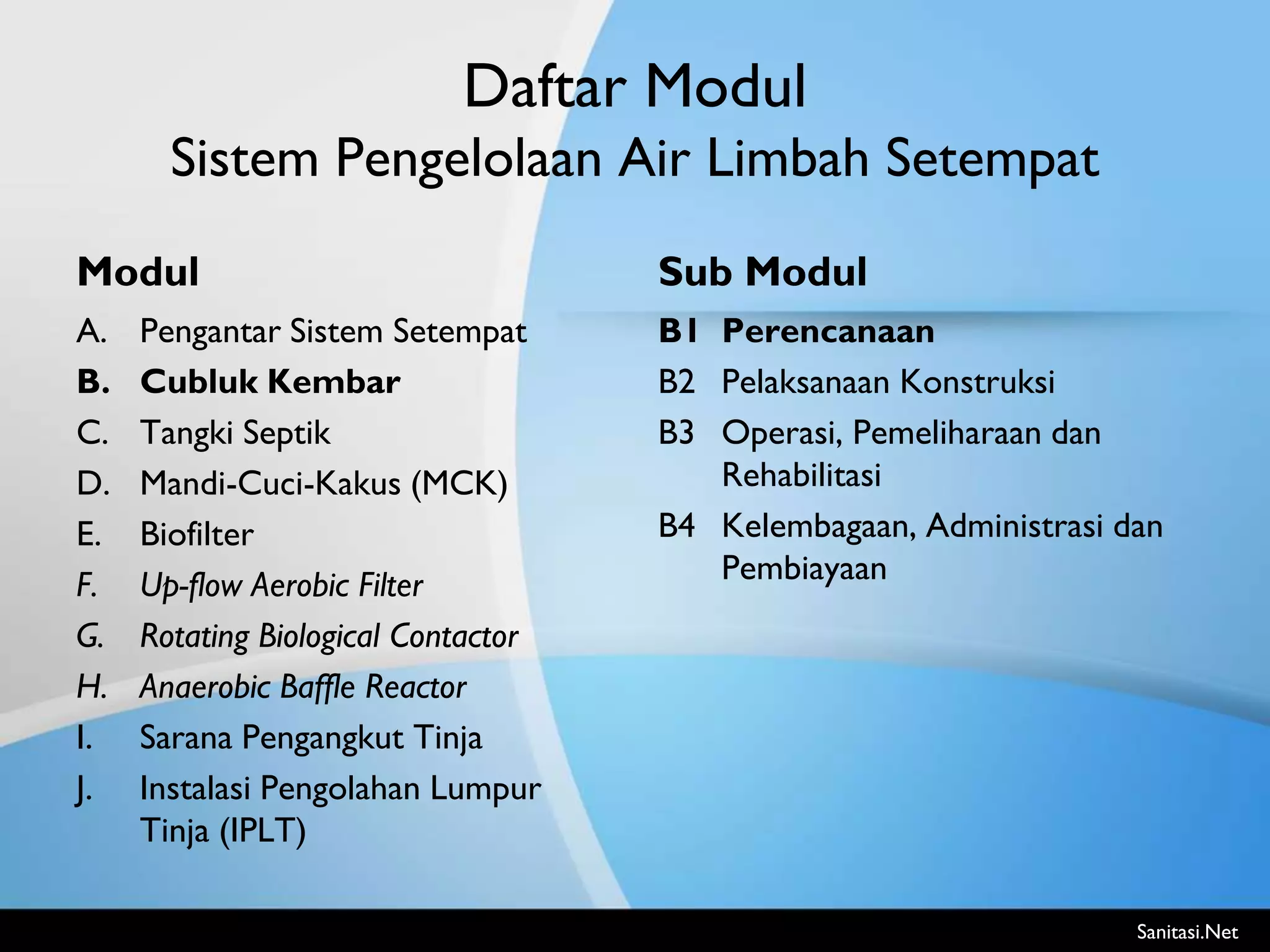 Sistem Pengelolaan Air Limbah Sistem Setempat - Cubluk Kembar ...
