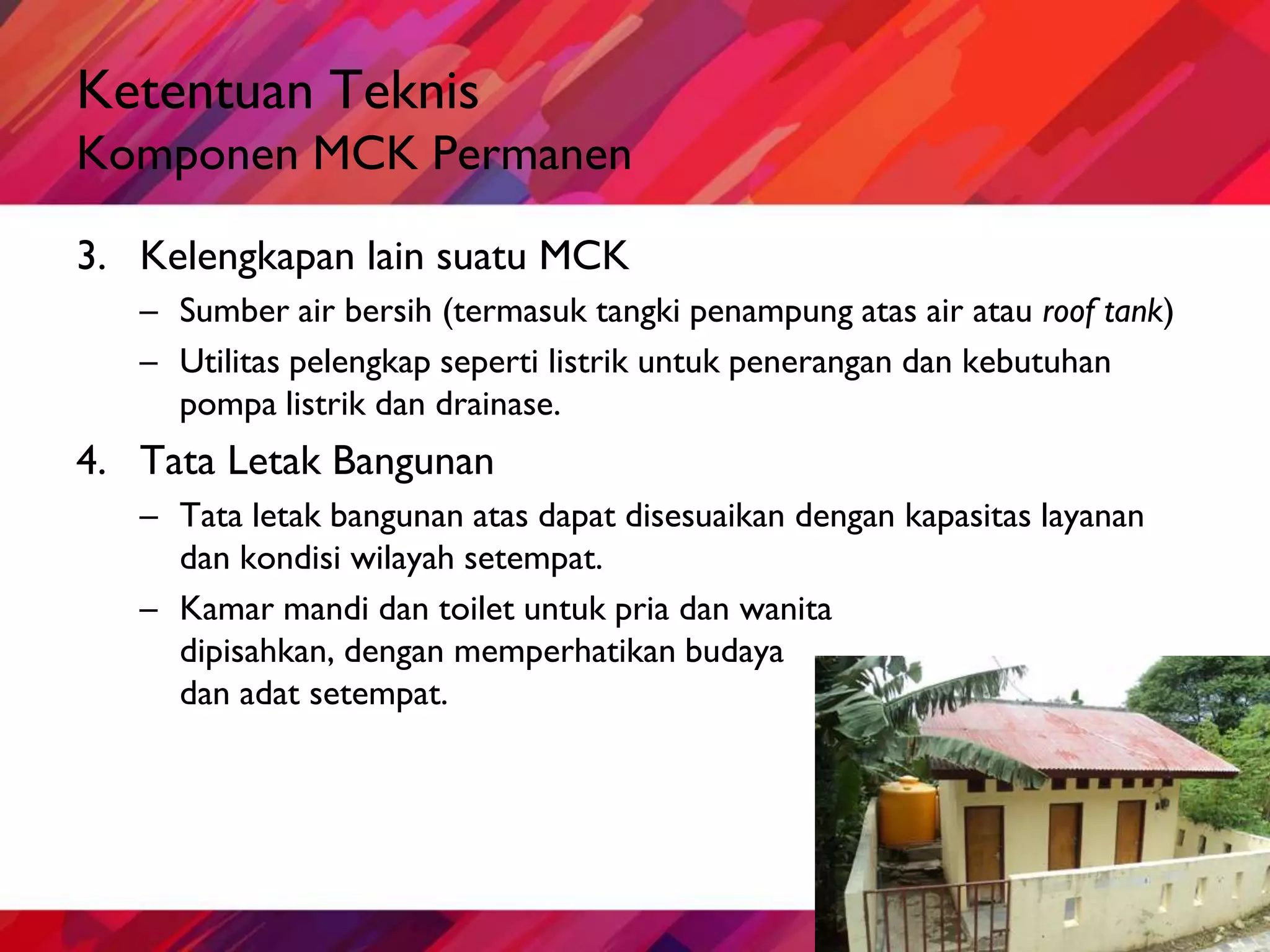 Sistem Pengelolaan Air Limbah Sistem Setempat - MCK Umum - Perencanaan Teknis | PDF