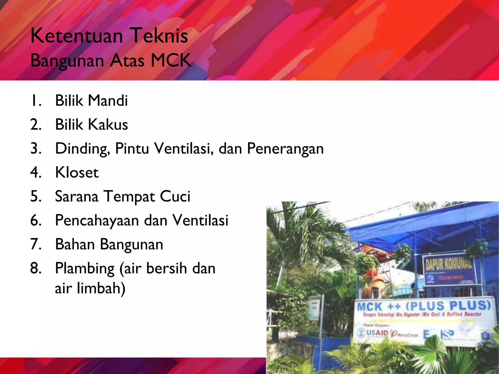 Sistem Pengelolaan Air Limbah Sistem Setempat - MCK Umum - Perencanaan Teknis | PDF