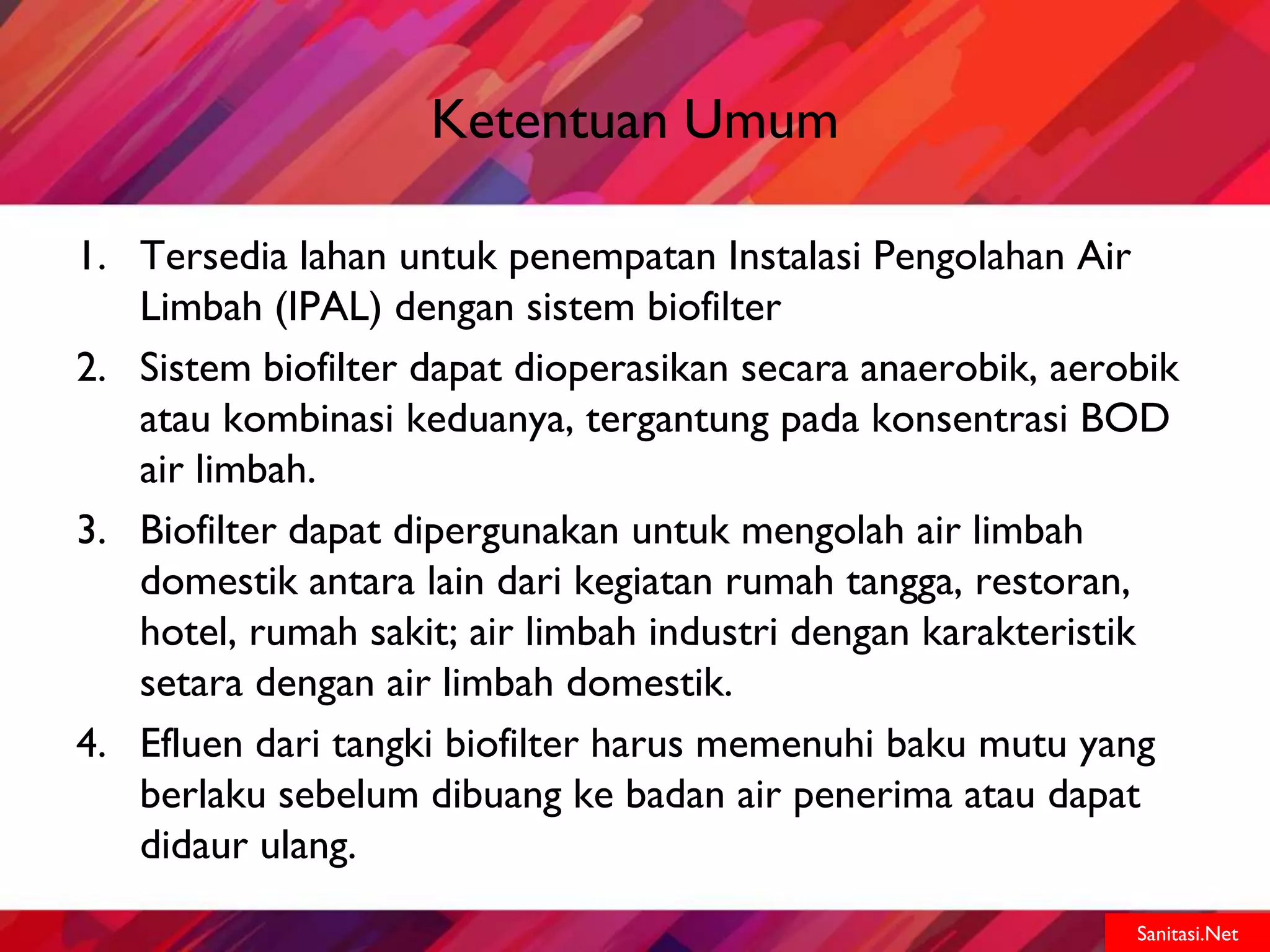 Sistem Pengelolaan Air Limbah Sistem Setempat -Biofilter - Perencanaan ...