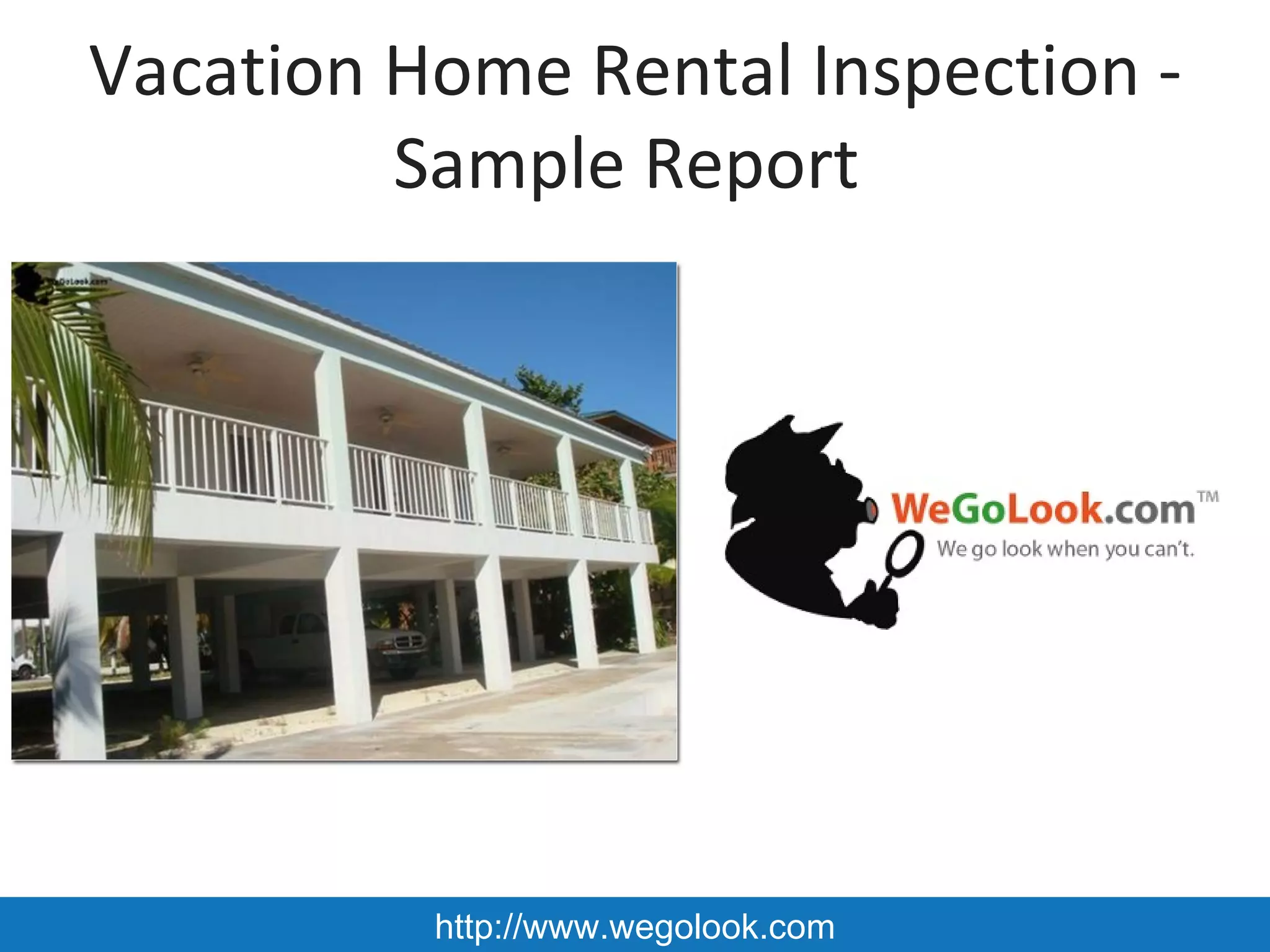 Vacation Home Rental Inspection - Sample Report | PPT