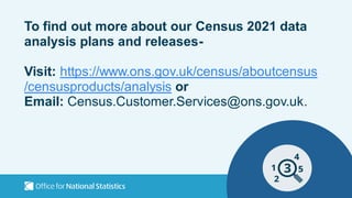 ONS Local presents: Census 2021, products and analysis | PDF