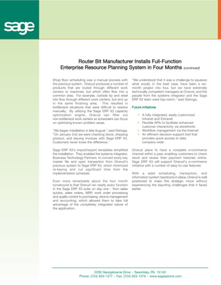 Sage ERP X3 Success Story | PDF