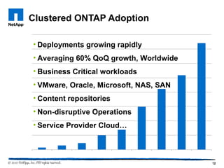NetApp-ClusteredONTAP-Fall2012 | PPT | Cloud Computing | Internet