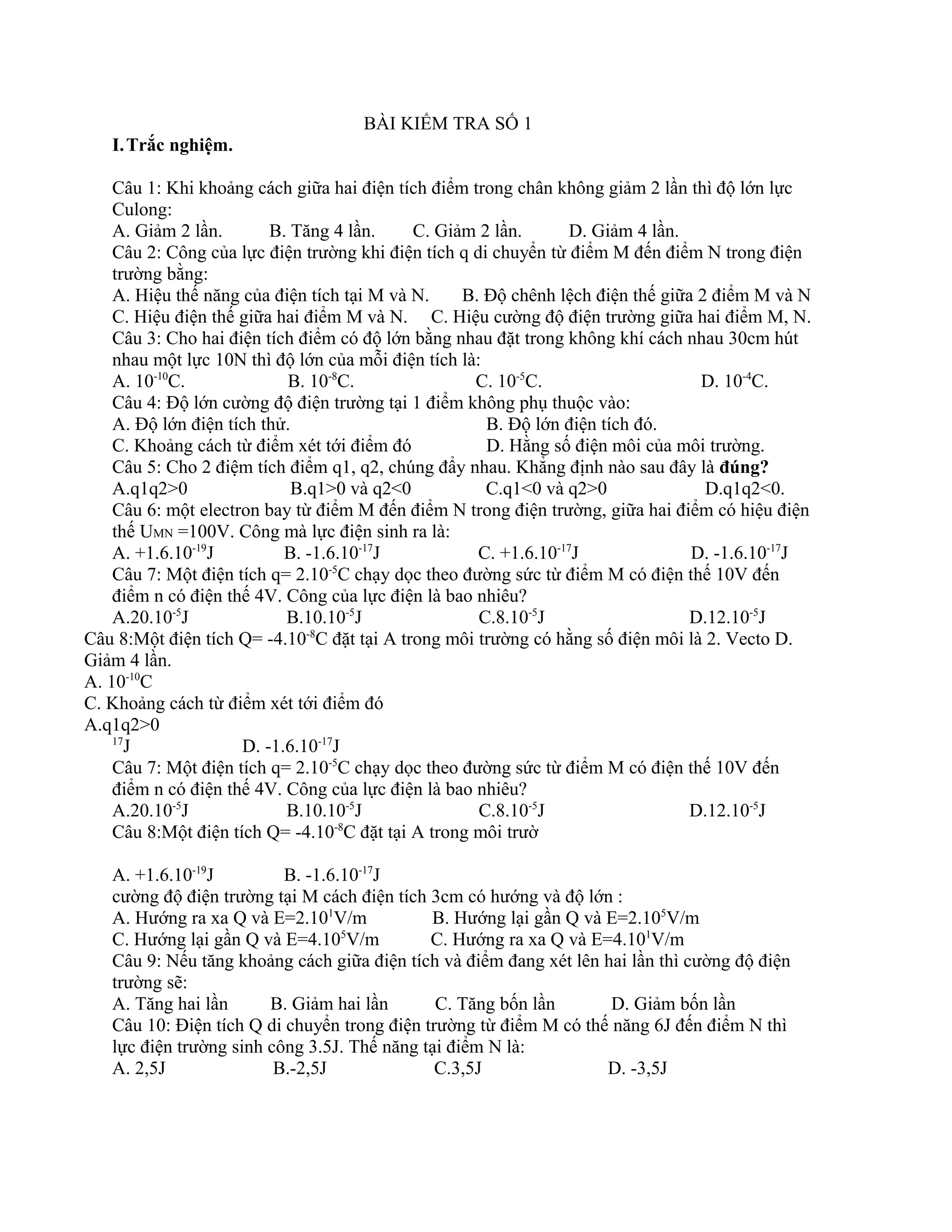 On tap chuong 1ly 11 | PDF