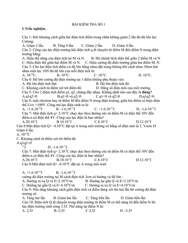 On tap chuong 1ly 11 | PDF