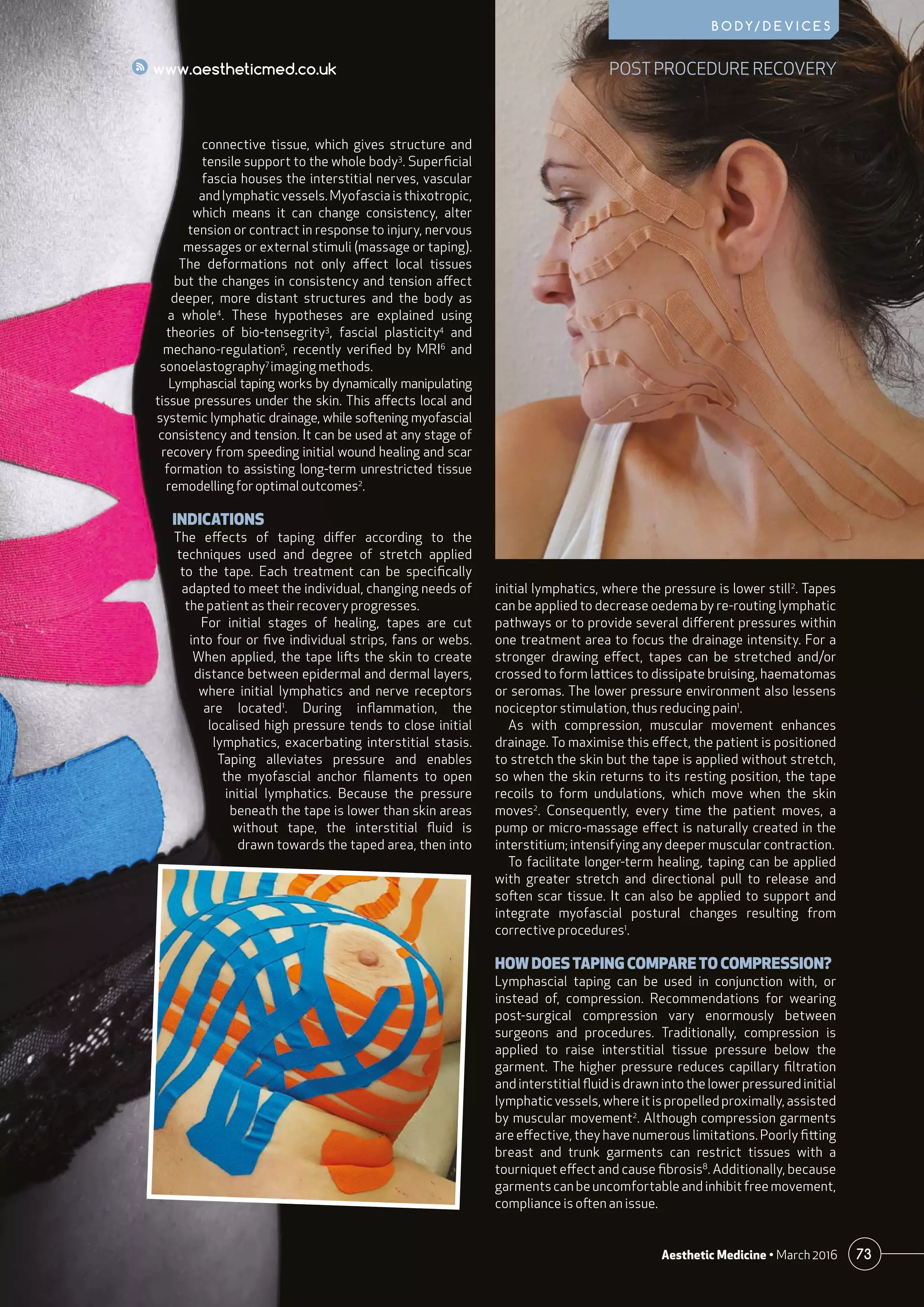 Lymphascial Kinesiotaping for Post-Surgical Recovery written by Clare Anvar MSc for Aesthetic ...