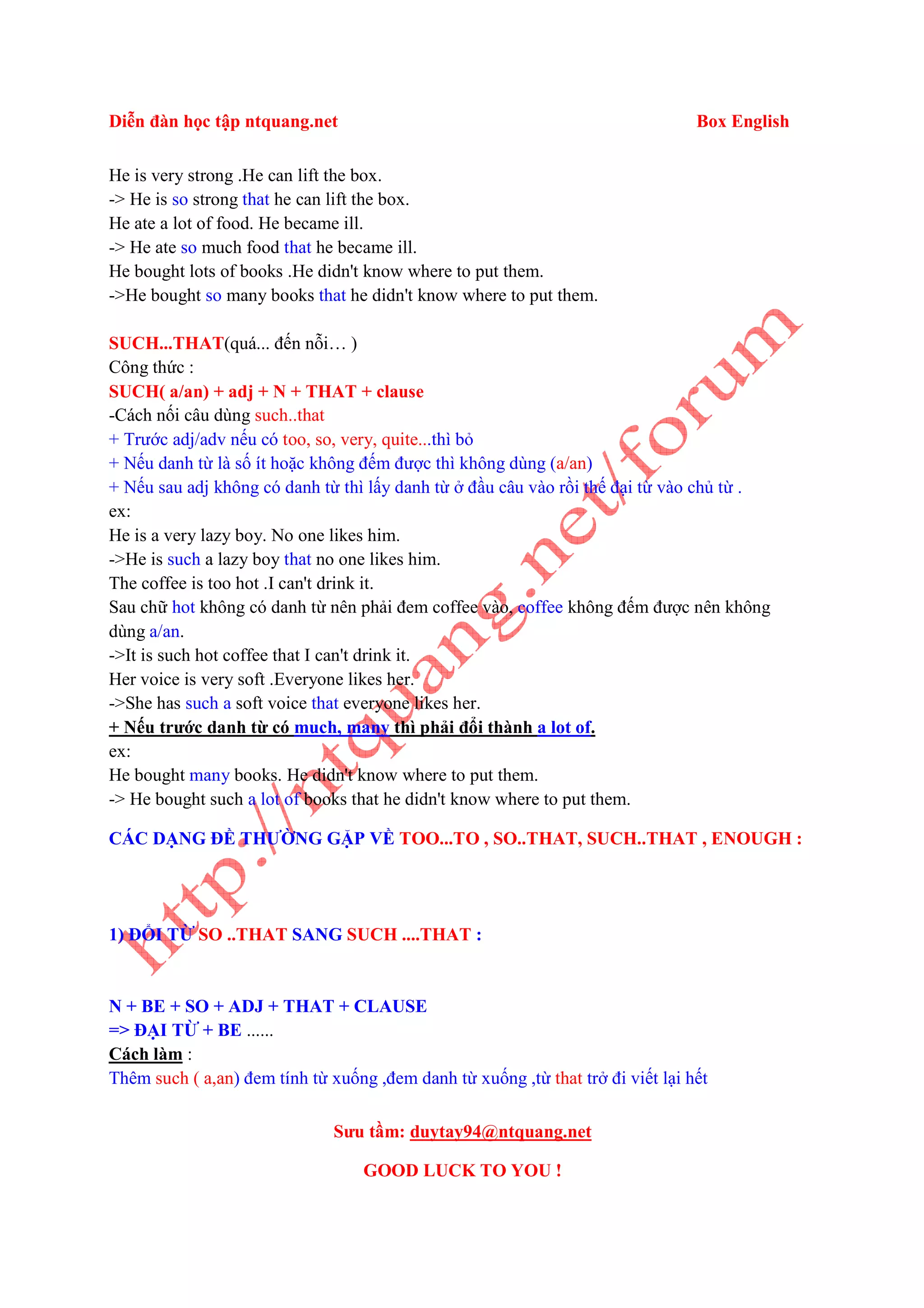 On tap ly thuyet tieng anh 9 luyen thi vao 10 | PDF