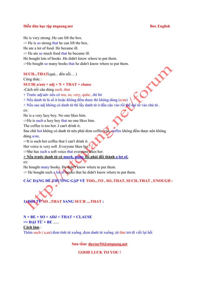 On tap ly thuyet tieng anh 9 luyen thi vao 10 | PDF