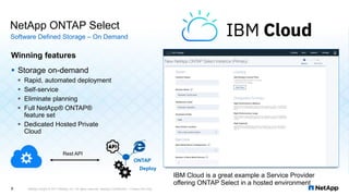 NetApp ONTAP Select for Service Providers | PPTX | Cloud Computing | Internet