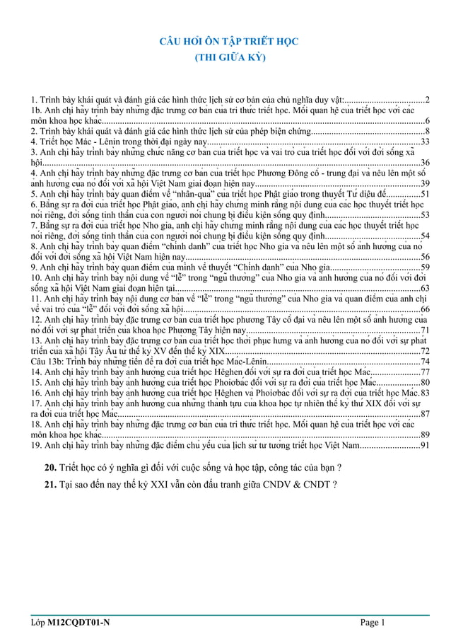 On tap thi triet hoc mac le nin | DOC