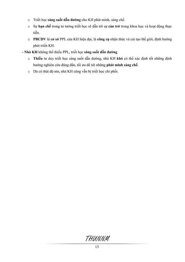 Đề cương cuối kỳ môn Triết Cao học - Bách Khoa HCMUT | PDF