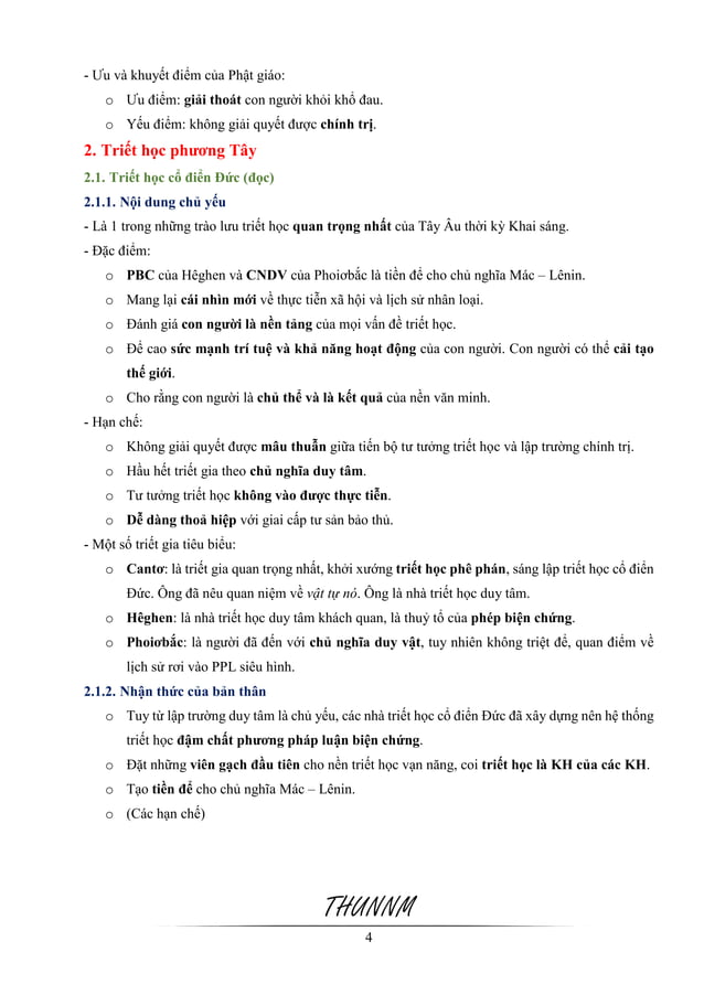 Đề cương cuối kỳ môn Triết Cao học - Bách Khoa HCMUT | PDF