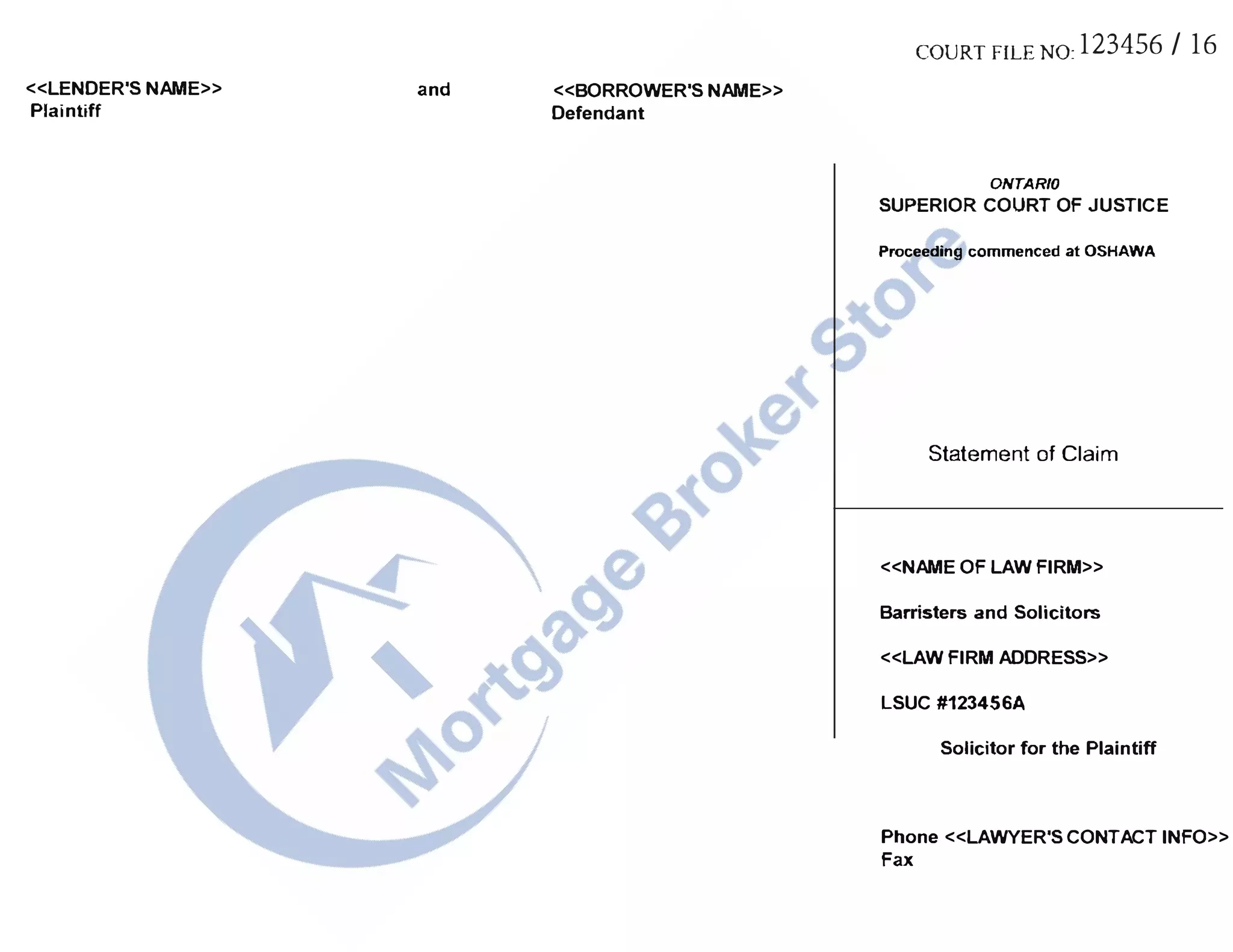 Ontario statement-of-claim example-2 | PDF
