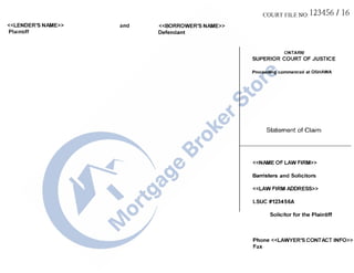 Ontario statement-of-claim example-2 | PDF