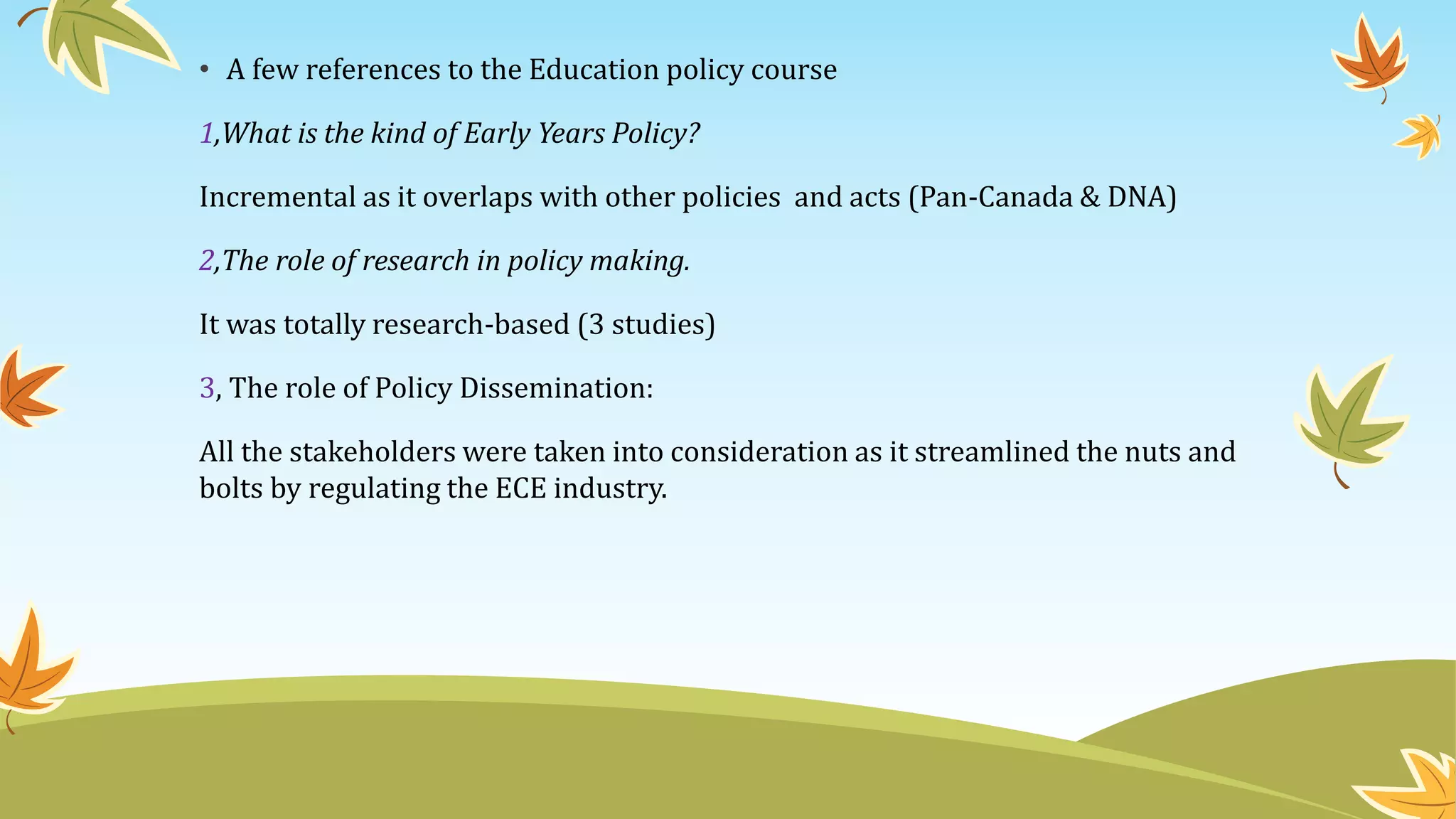 Ontario Early Year Policy | PPT