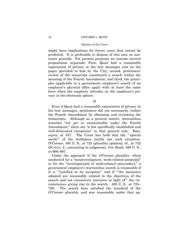 Ontario v. Quon (fallo) | PDF