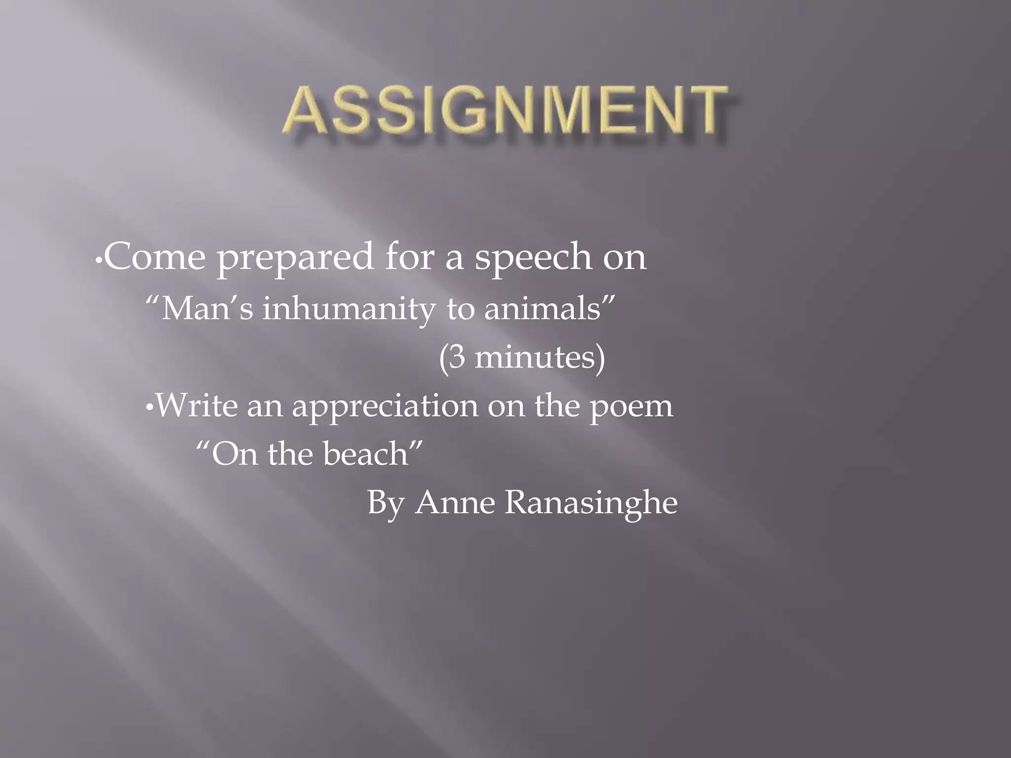 On the beach by Anne Ranasinghe | PPTX