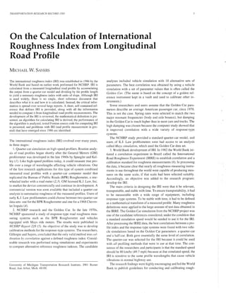 On the calculation of international roughness index 1501- sayer | PDF