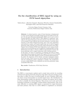 Ontheclassificationof ee gsignalbyusingansvmbasedalgorythm | PDF