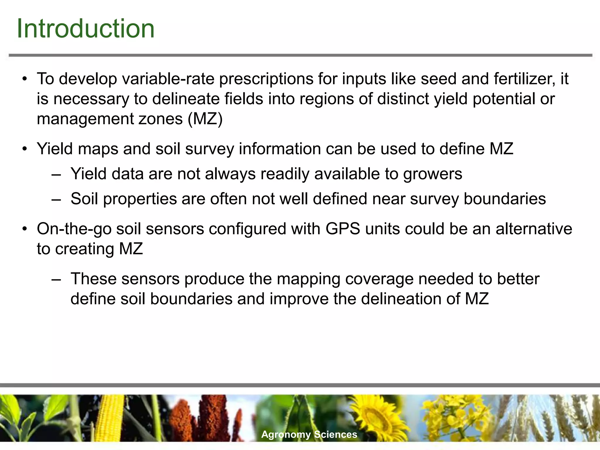 Utilizing On-the-Go Soil Sensing Devices to Improve Definition of Management Zones | PPTX